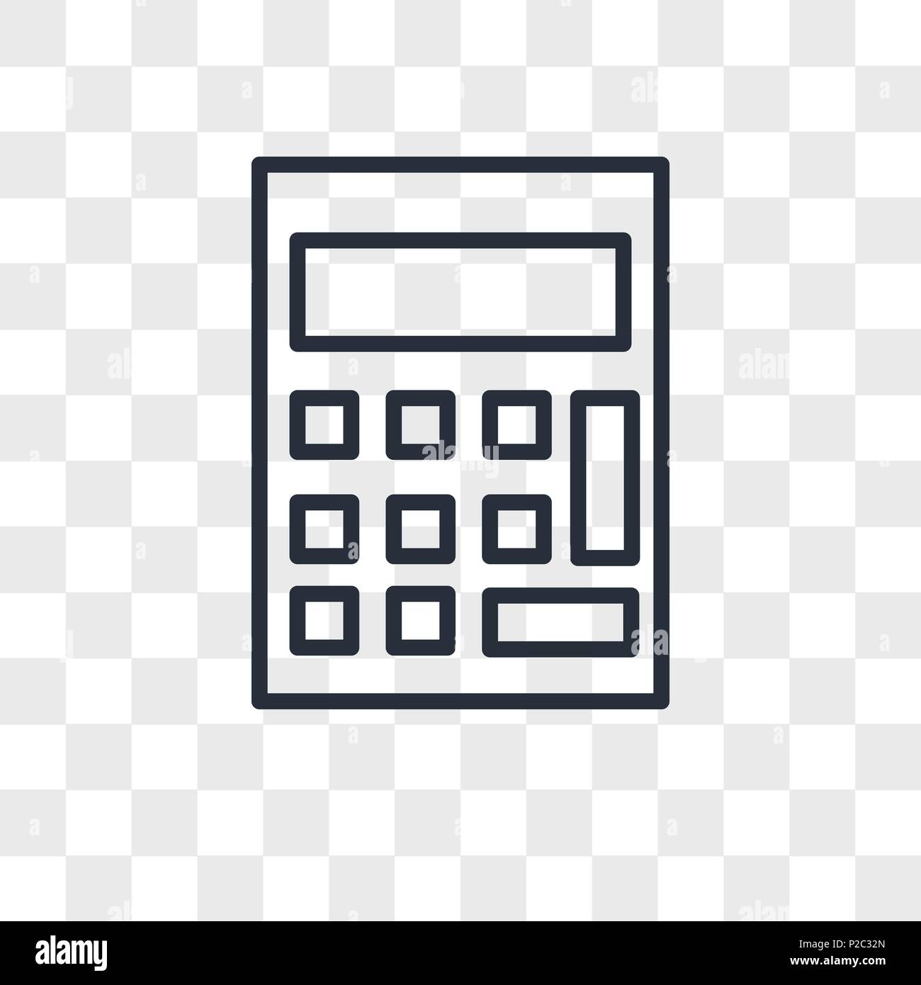Icône vecteur calculatrice isolé sur fond transparent, concept logo ...