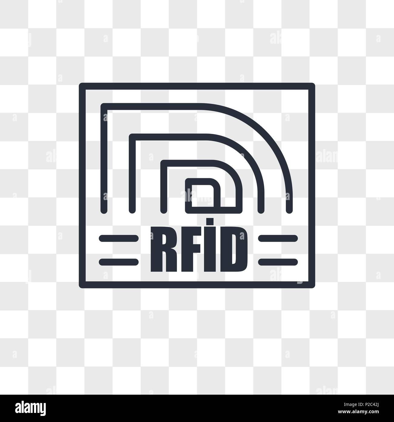 Icône vecteur rfid isolé sur fond transparent, logo concept rfid Image ...