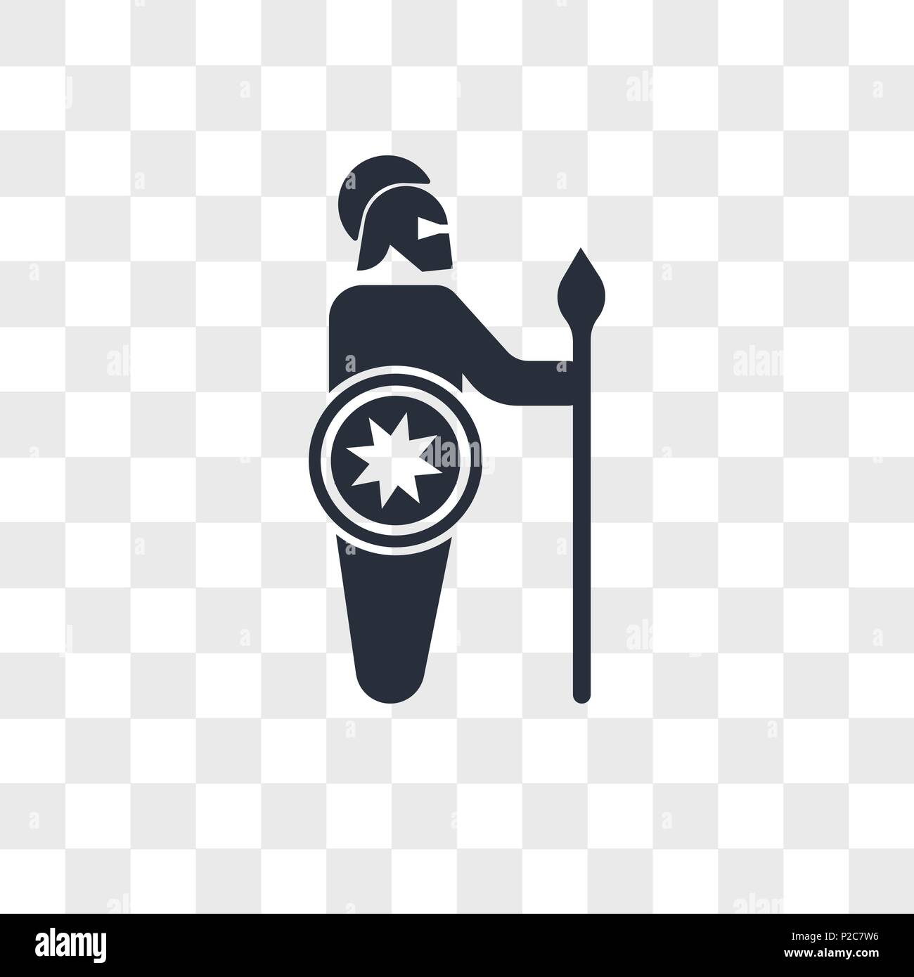 Soldat spartiate icône vecteur isolé sur fond transparent, soldat ...