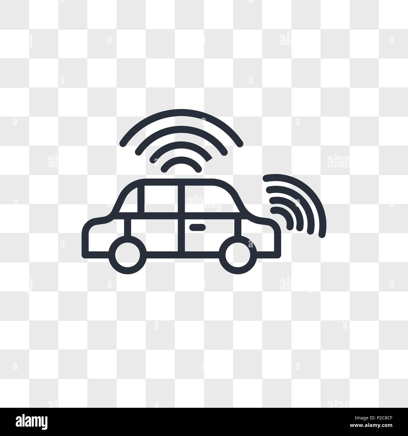 Icône vecteur véhicule autonome isolé sur fond transparent, véhicule ...