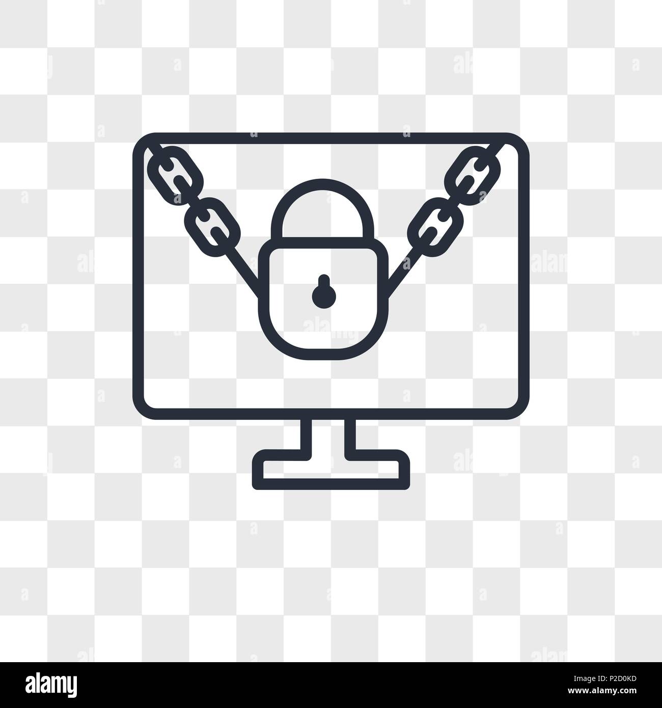 Ransomware icône vecteur isolé sur fond transparent, ransomware concept ...