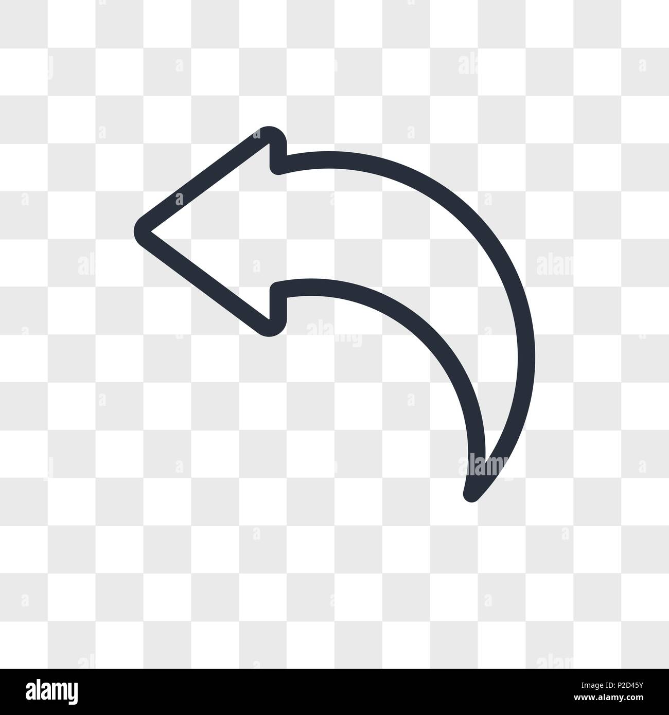 Retour sur l'icône vecteur isolé sur fond transparent, logo arrière ...