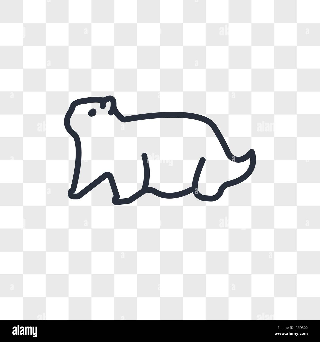 Icône vecteur groundhog isolé sur fond transparent, logo de la marmotte ...