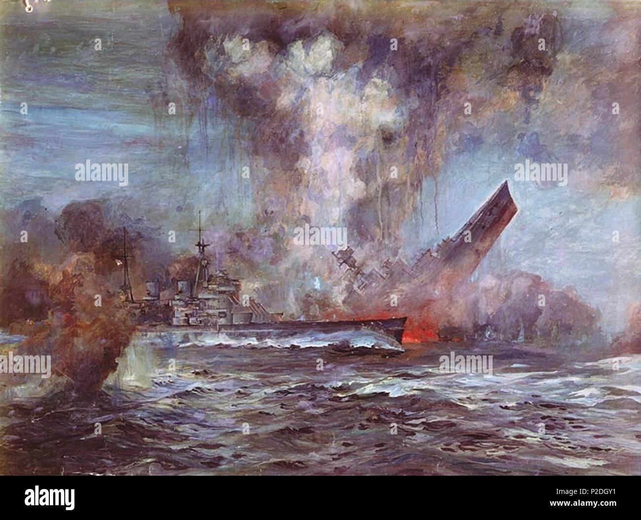 . Anglais : Peinture par J.C. Schmitz-Westerholt, illustrant la perte ...