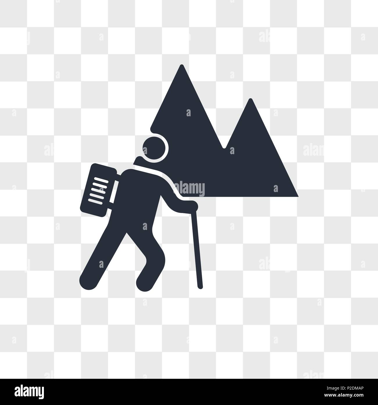 Randonnée Backpacker icône vecteur isolé sur fond transparent ...