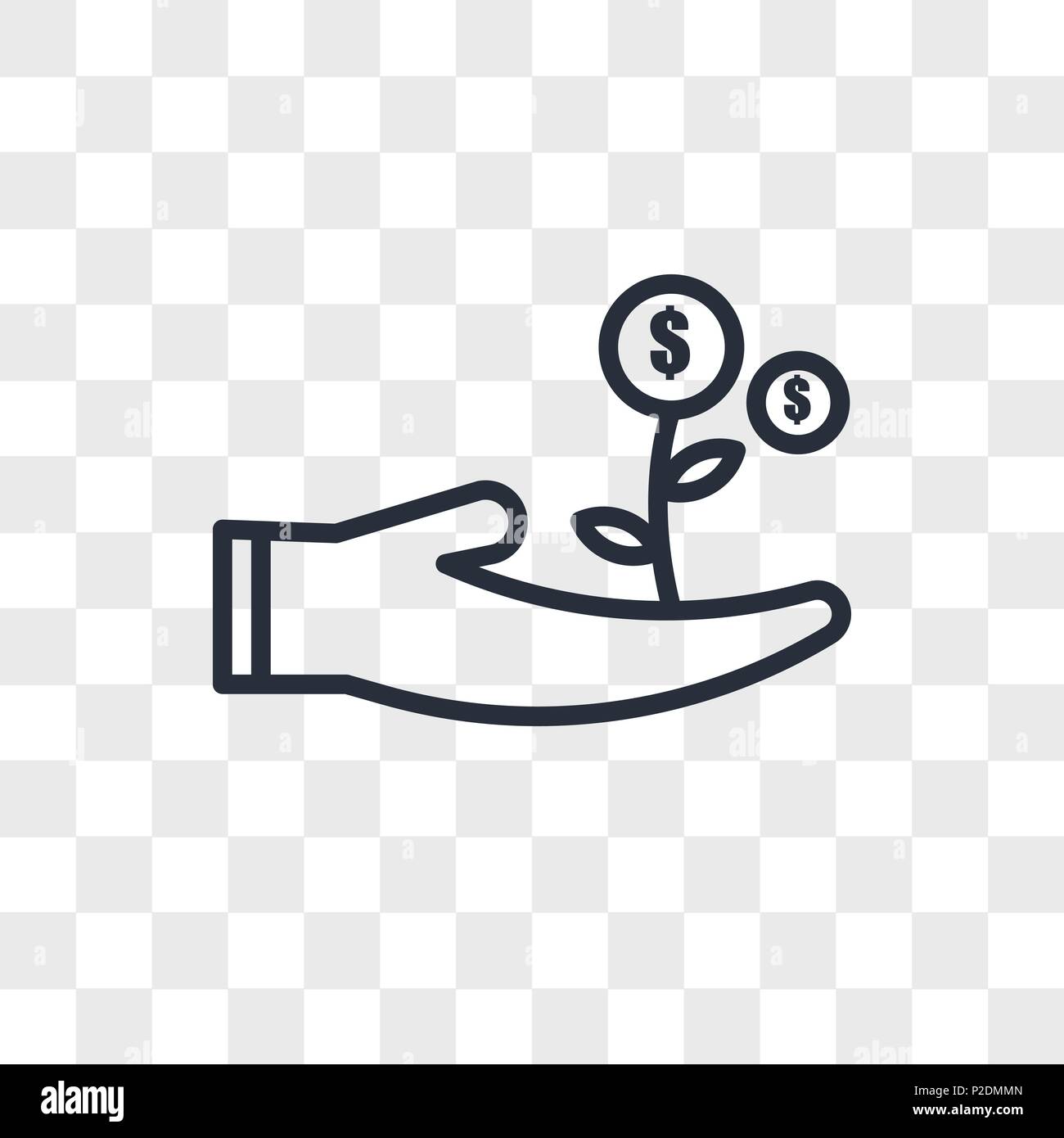 Icône vecteur économique isolé sur fond transparent, rentable concept ...