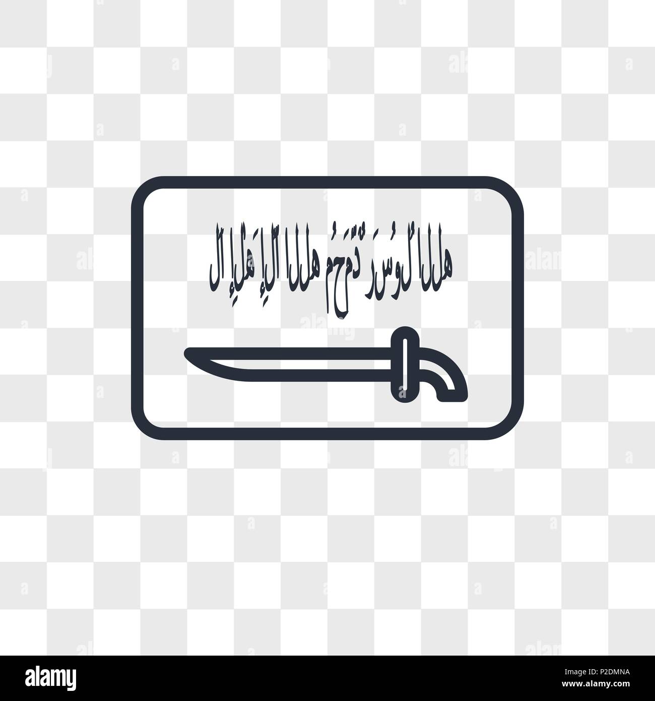 Drapeau ksa icône vecteur isolé sur fond transparent, concept logo ...