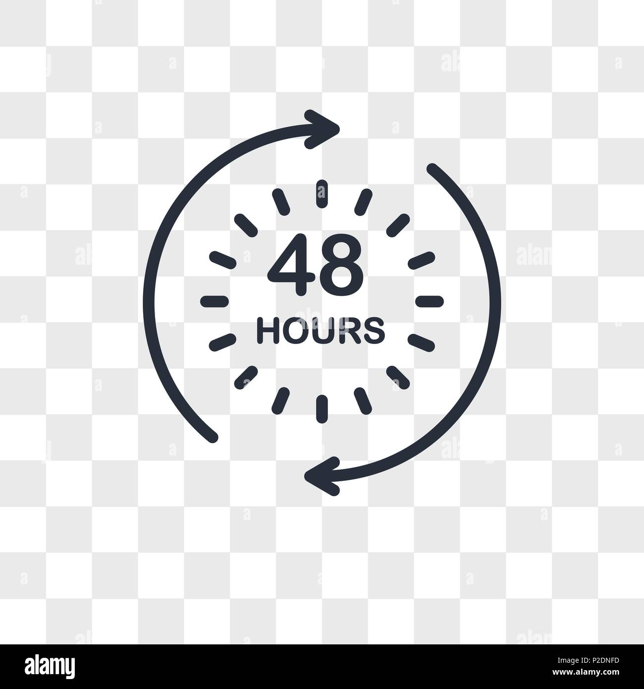 48 heures icône vecteur isolé sur fond transparent, 48 heures concept ...