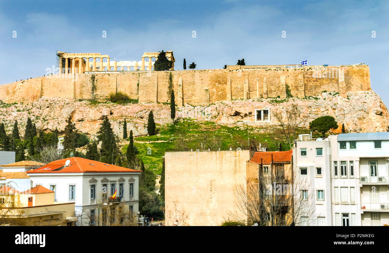 Parthénon Acropole Athènes Grèce. Le Parthénon est Temple à Athéna sur ...