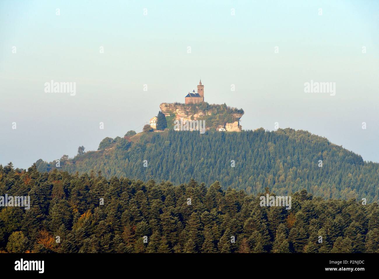 France, Moselle, Dabo, Rock Dabo, Dabo ou chapelle Saint Leon chapelle ...