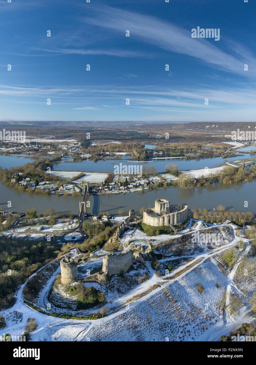 La France, l'Eure, Les Andelys, Château-Gaillard, forteresse du 12ème siècle construit par ...