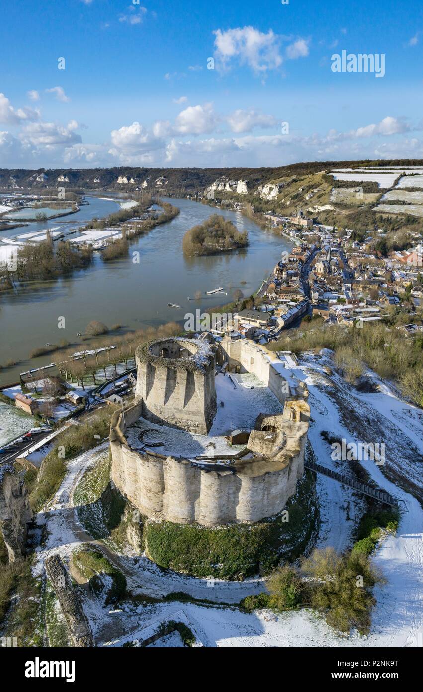 La France, l'Eure, Les Andelys, Château-Gaillard, forteresse du 12ème siècle construit par ...