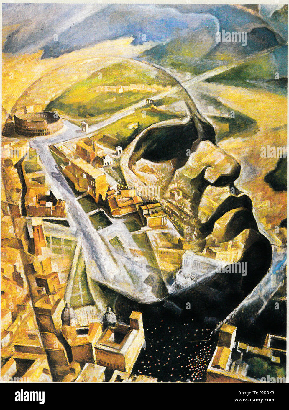 . Italiano : Aeroritratto di Mussolini aviatore . L'année 1930. Alfredo ...