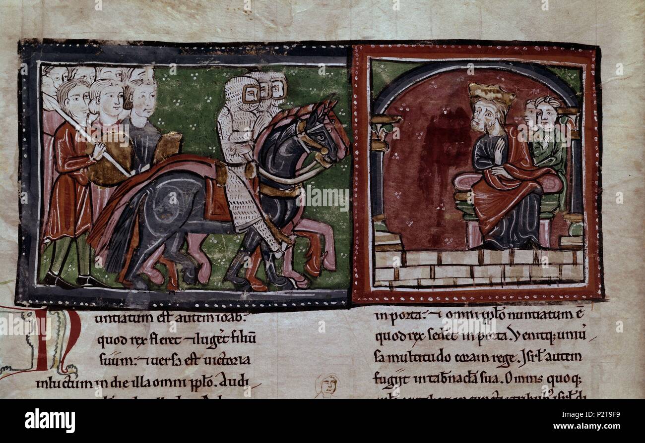 BIBLIA S XIII- TOMO I -182V- NOTICIAS AL REY DAVID DE LA MUERTE DE SU ...