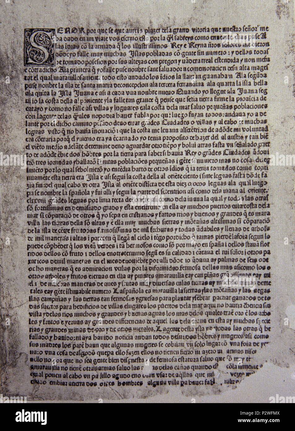 Lettre à santangel Banque de photographies et d’images à haute ...