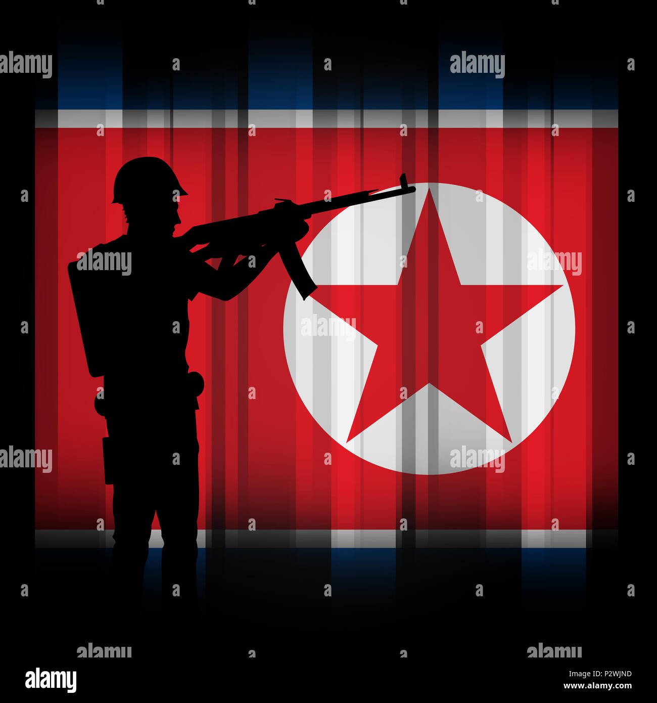 L'armée de soldats militaires de la Corée du Nord 3d illustration. La ...