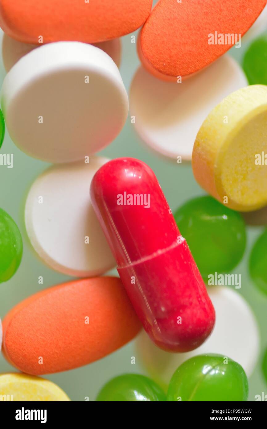 Détails de macro comprimé médical & tablettes Photo Stock - Alamy