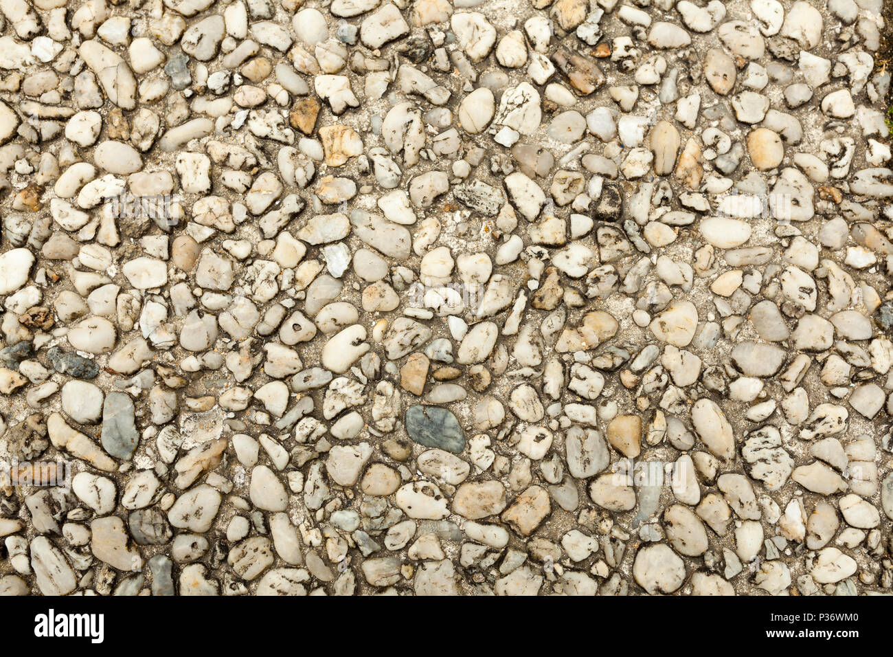 Pebble stone floor tile seamless background. Gravier mélangé ciment ...