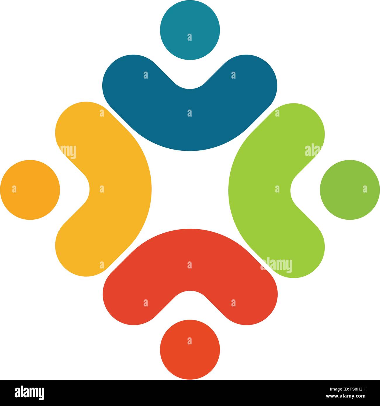 Logo humain, l'icône d'aide mutuelle, les gens abstract logotype. Les ...