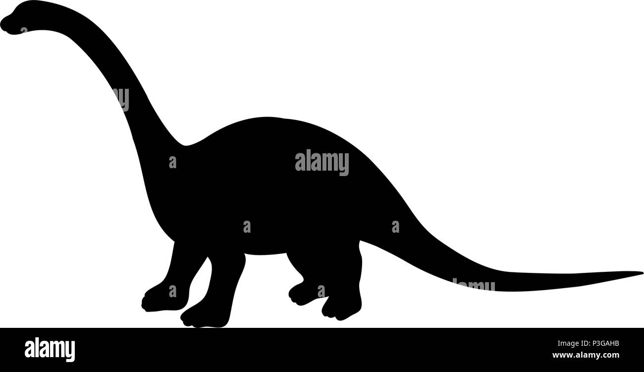 Dinosaure Diplodocus Silhouette animal préhistorique du jurassique. Vector illustration Image ...