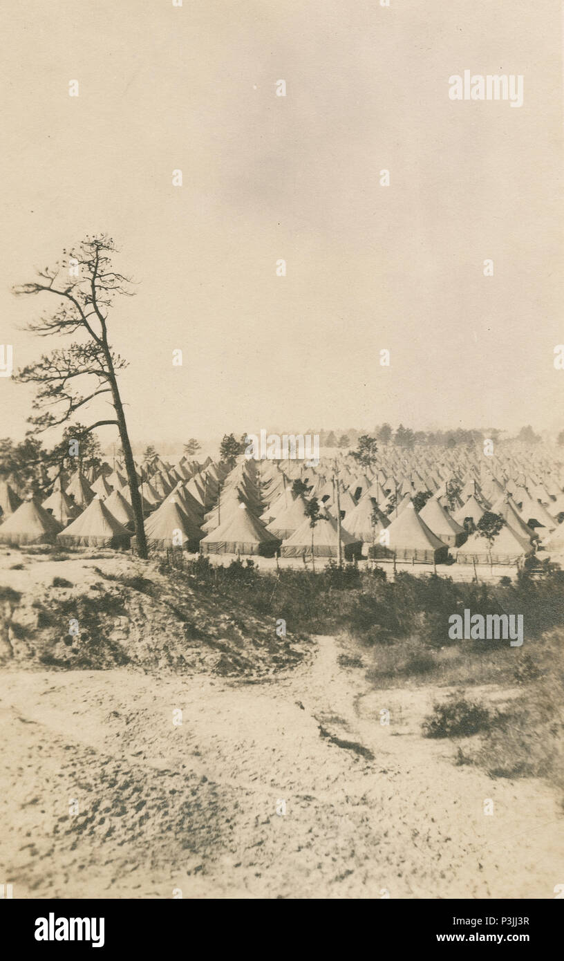 1917 Antique photographie, ville des tentes au camp Hancock en Géorgie ...