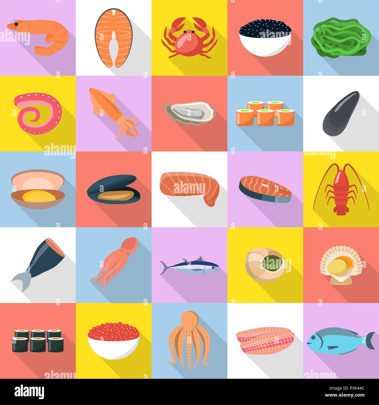 Plateau de fruits de mer frais Banque d'images vectorielles - Page 2 ...