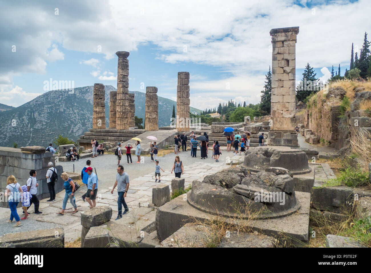Delphi, une ancienne ville sur le Mont Parnasse, en Grèce, une fois qu ...