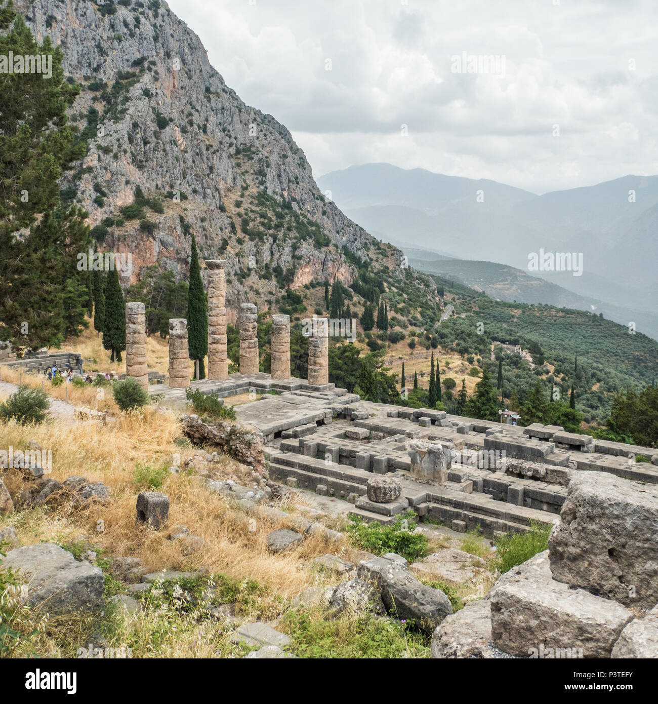 Delphi, une ancienne ville sur le Mont Parnasse, en Grèce, une fois qu ...