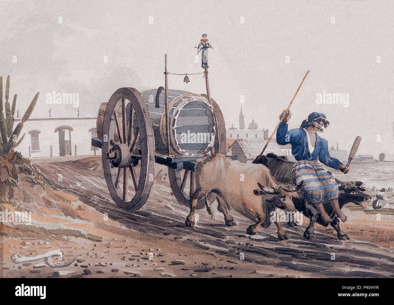 CARRO AGUATERO - 1818. Auteur : E. Vidal (19ème siècle). Emplacement ...