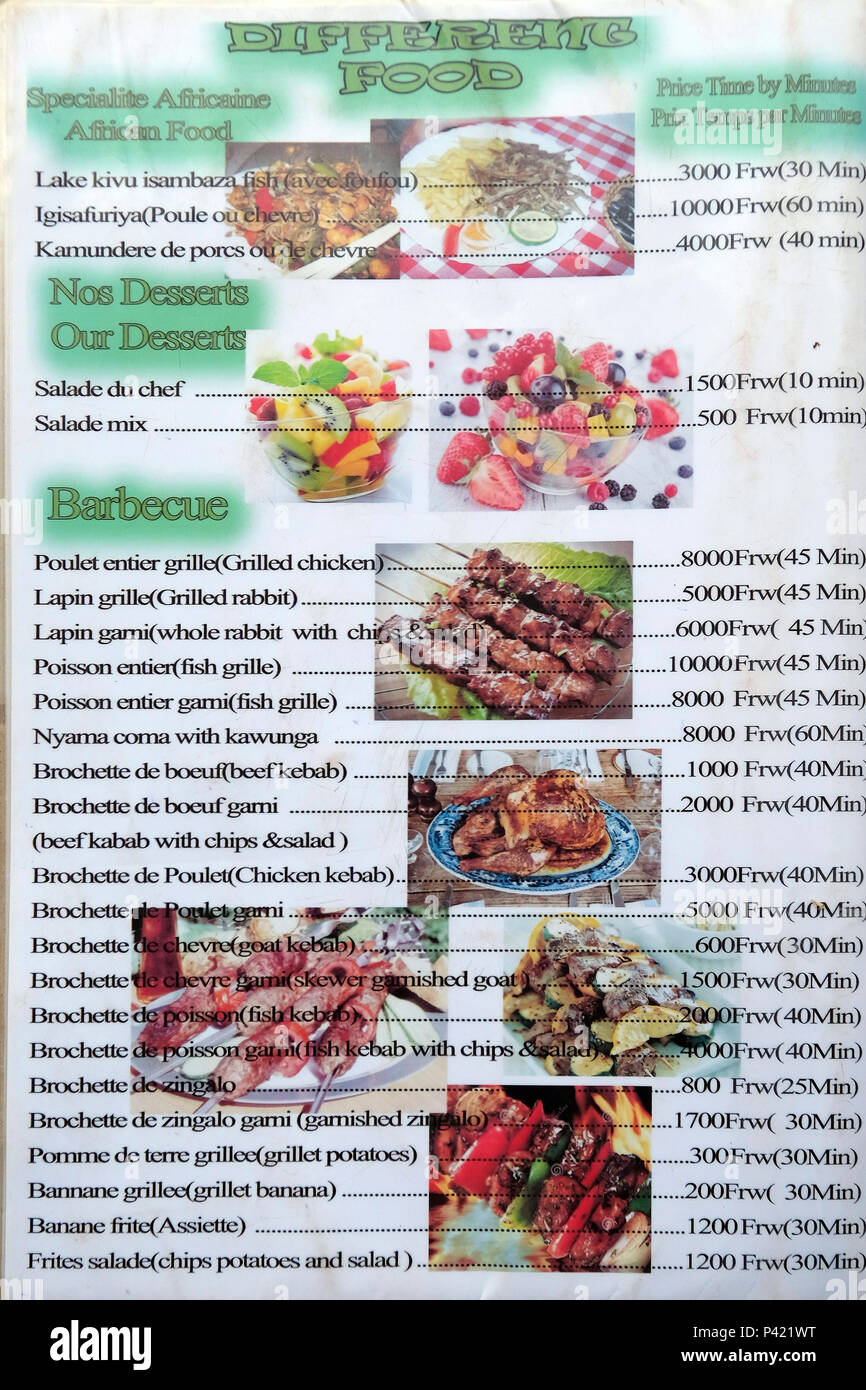 Menu avec photos Banque de photographies et d’images à haute résolution ...