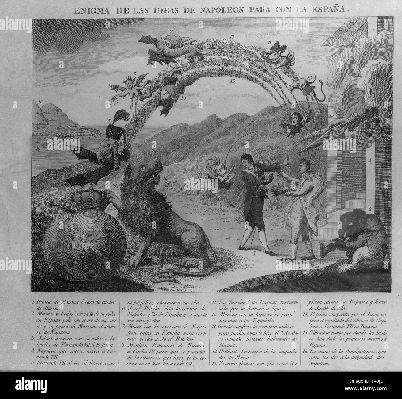 ENIGMA DE IDEAS PARA ESPAÑA DE NAPOLÉON - CARICATURA DE FERNANDO VII Y ...
