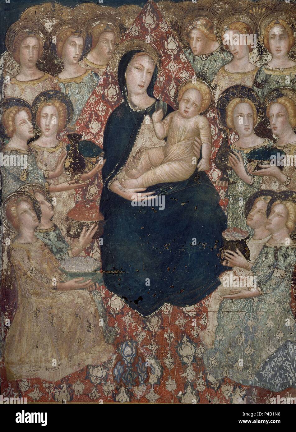 Fresque DE LA CAPILLA DE SAN MIGUEL- VIRGEN CON NIÑO- SIGLO XIV ...