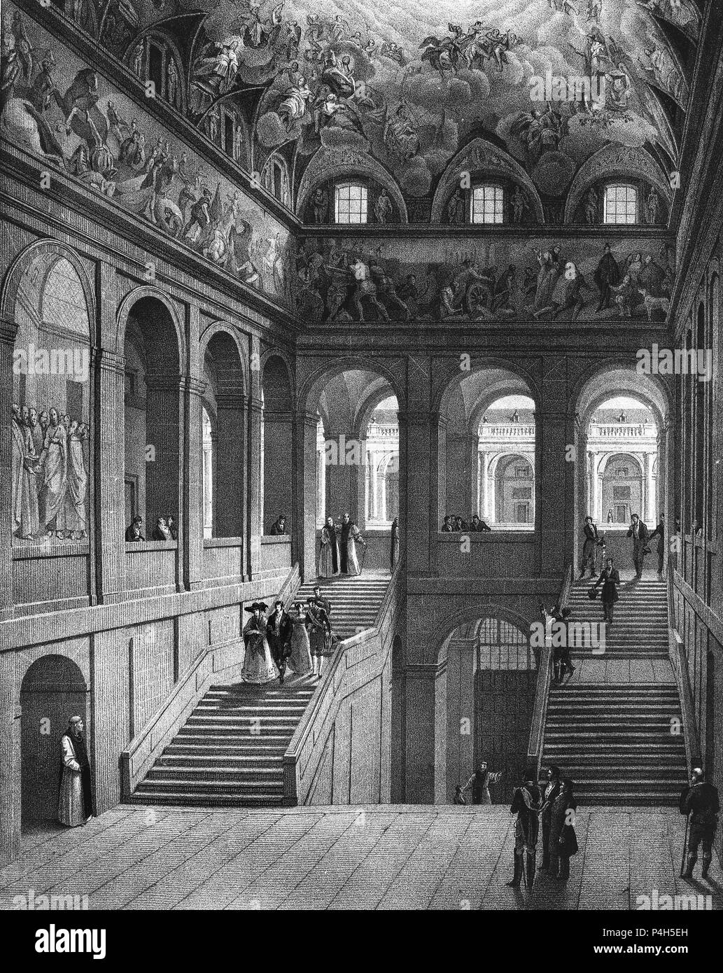 Escalera real Banque d'images noir et blanc - Alamy