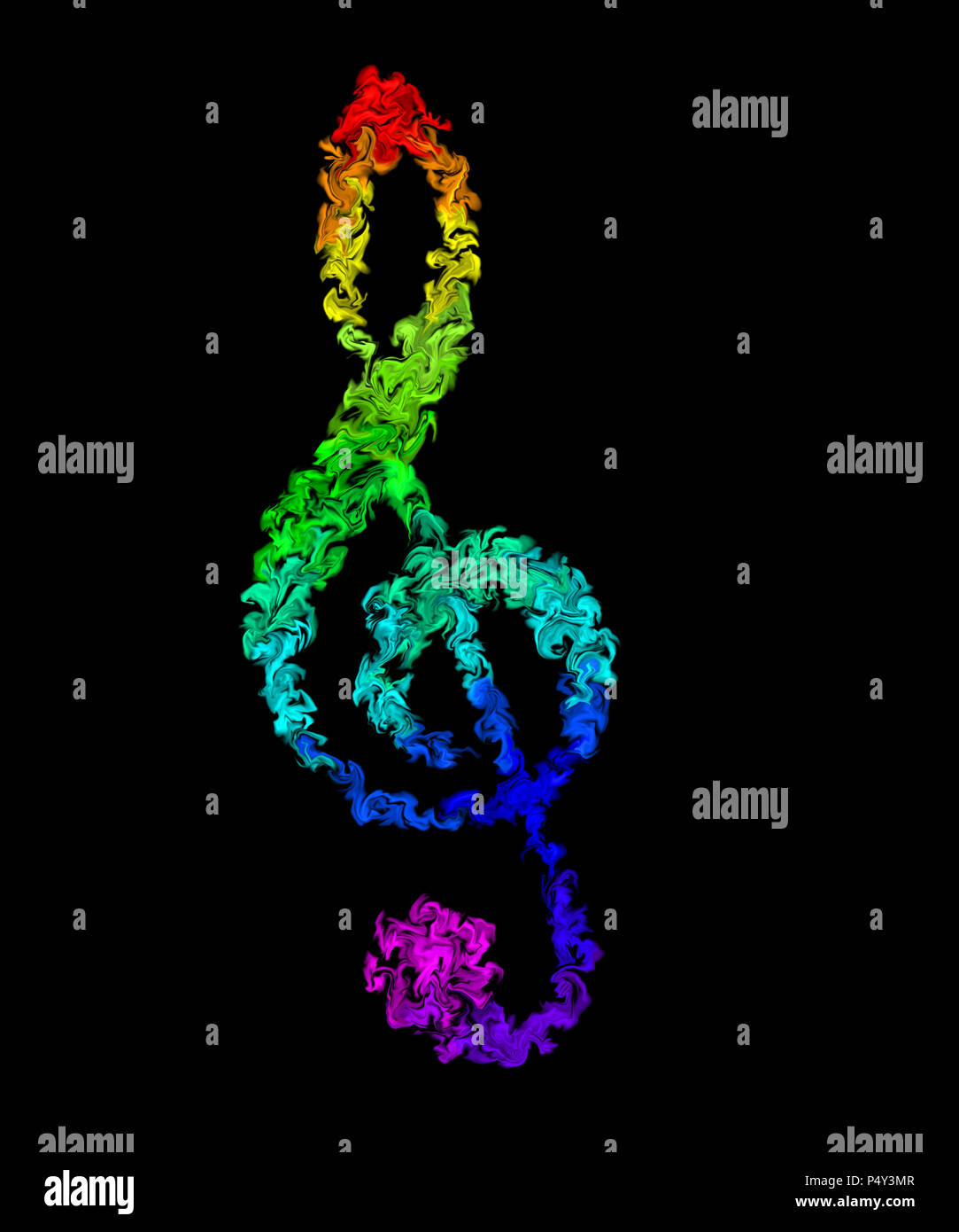 Rainbow Color pulsé - Note de musique enduite Fire Design Photo Stock ...