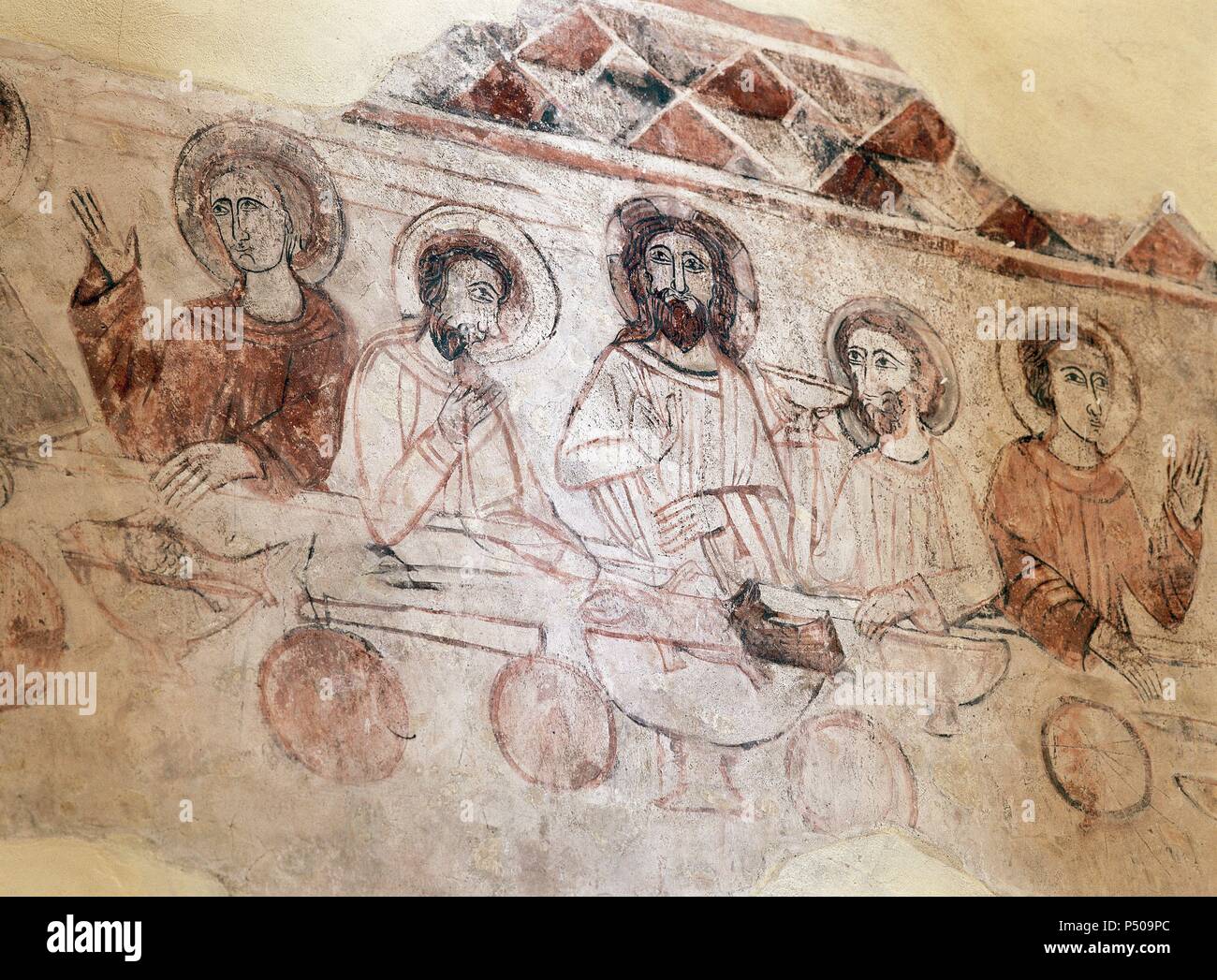 ARTE ROMANICO. ESPAÑA. FRESCO románico con la representación de LA ...