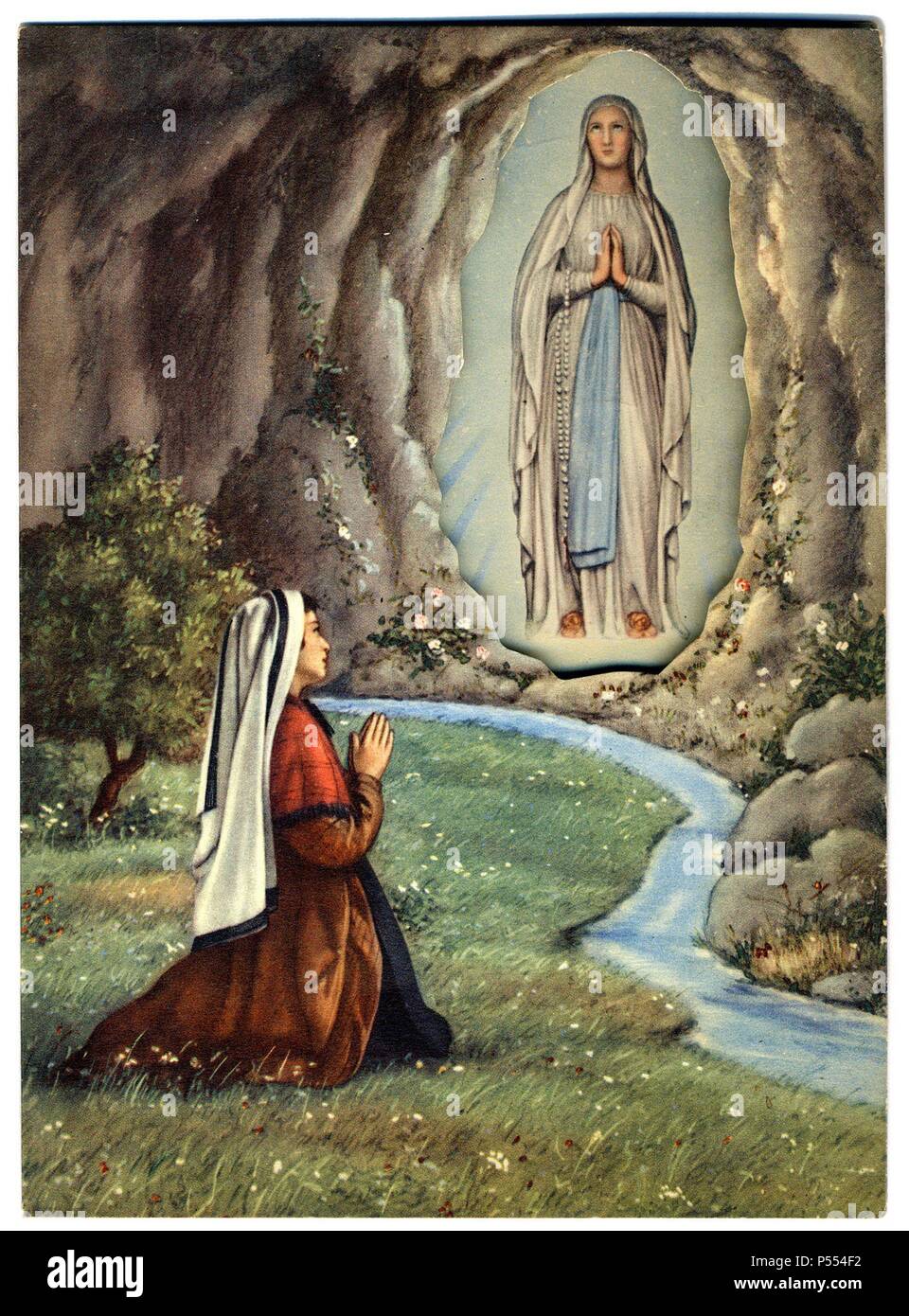 La Vierge Se Le Aparece Un Bernadette Soubirous En Lourdes Convertido