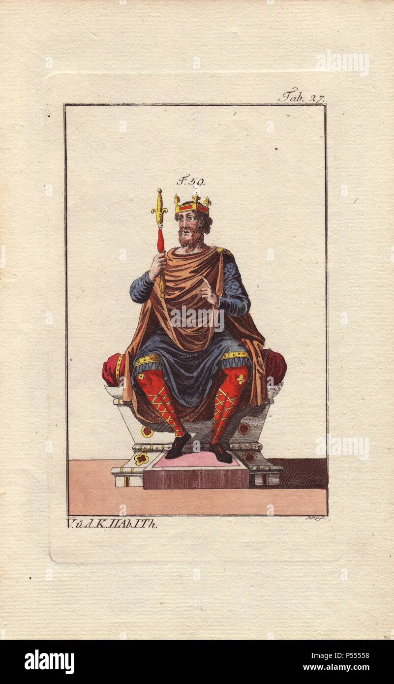 Ce 9e Siècle Anglo Saxon King Est Représenté Dans Une Tunique Brodée