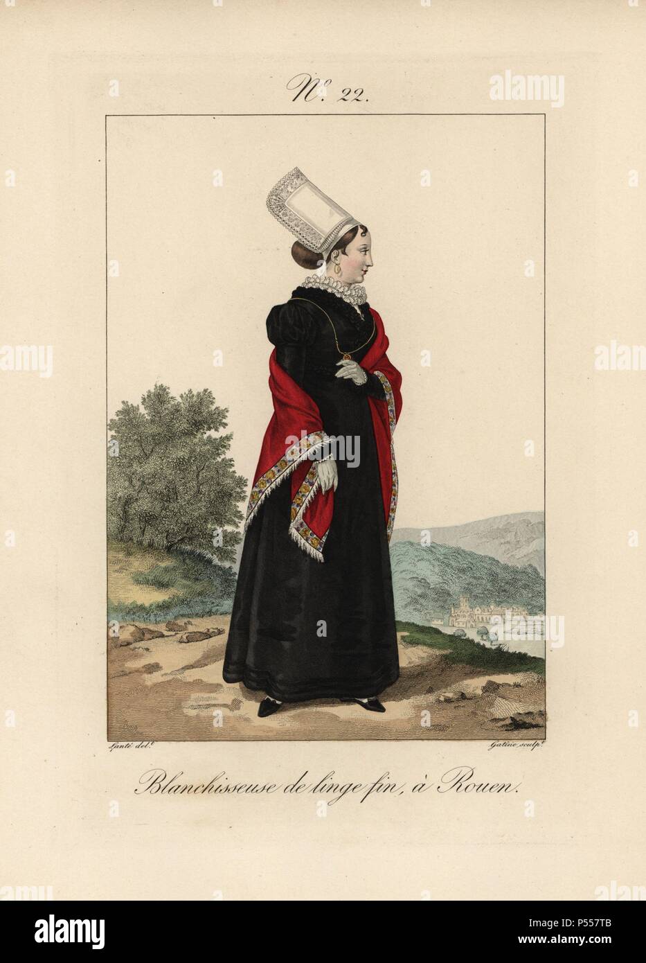 Blanchisserie femme de fin lin à Rouen. Ce n'est pas le grand bavolet ...
