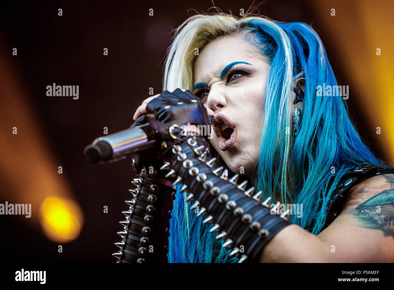 Danemark, copenhague - le 21 juin 2018. Le groupe de death metal mélodique suédois Arch Enemy ...