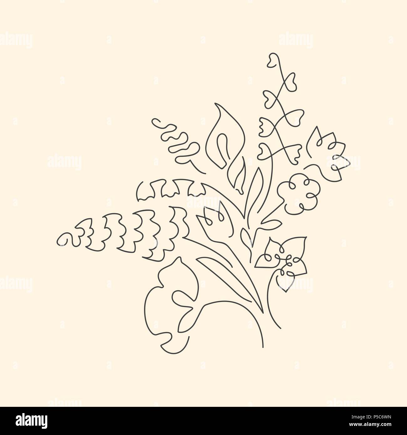 Dessin continu flower Banque d'images vectorielles - Page 3 - Alamy