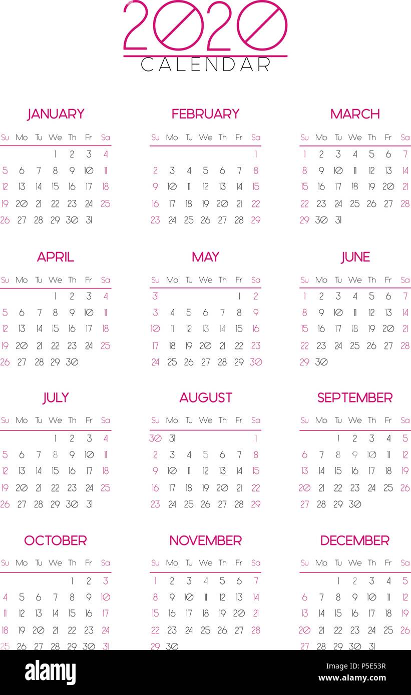 Calendrier 2020 Banque de photographies et d’images à haute résolution ...