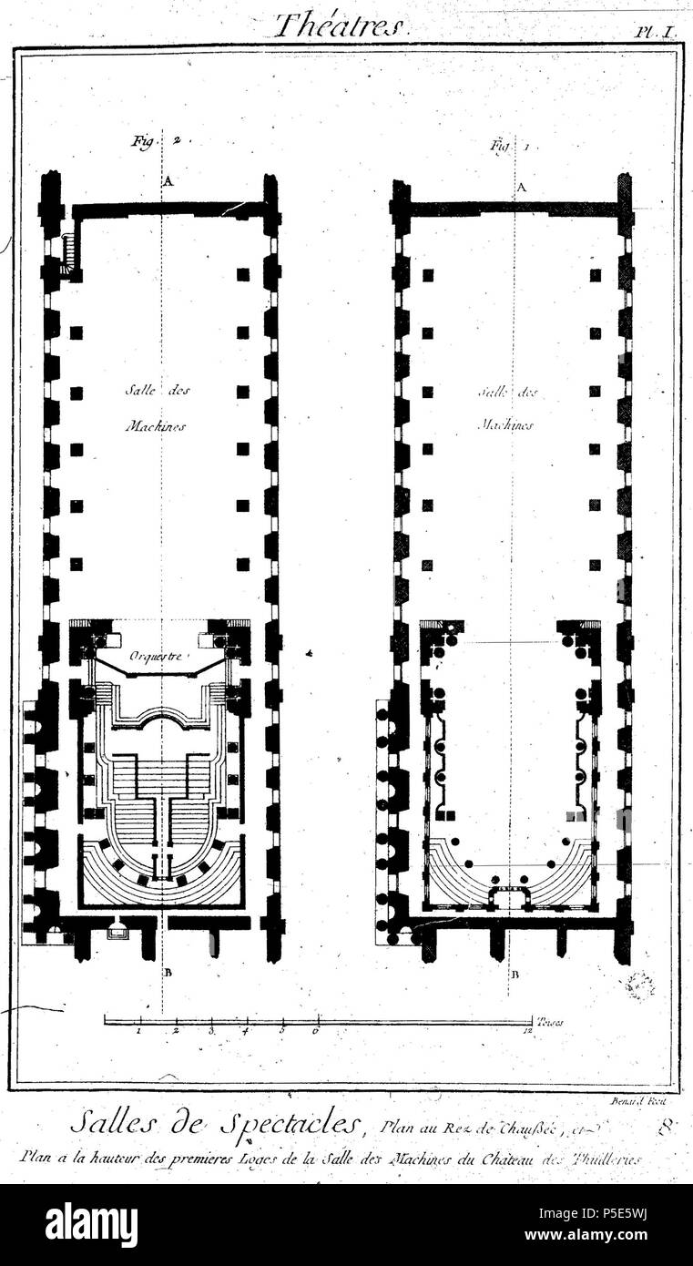 Palais tuileries plan Banque d'images noir et blanc - Alamy