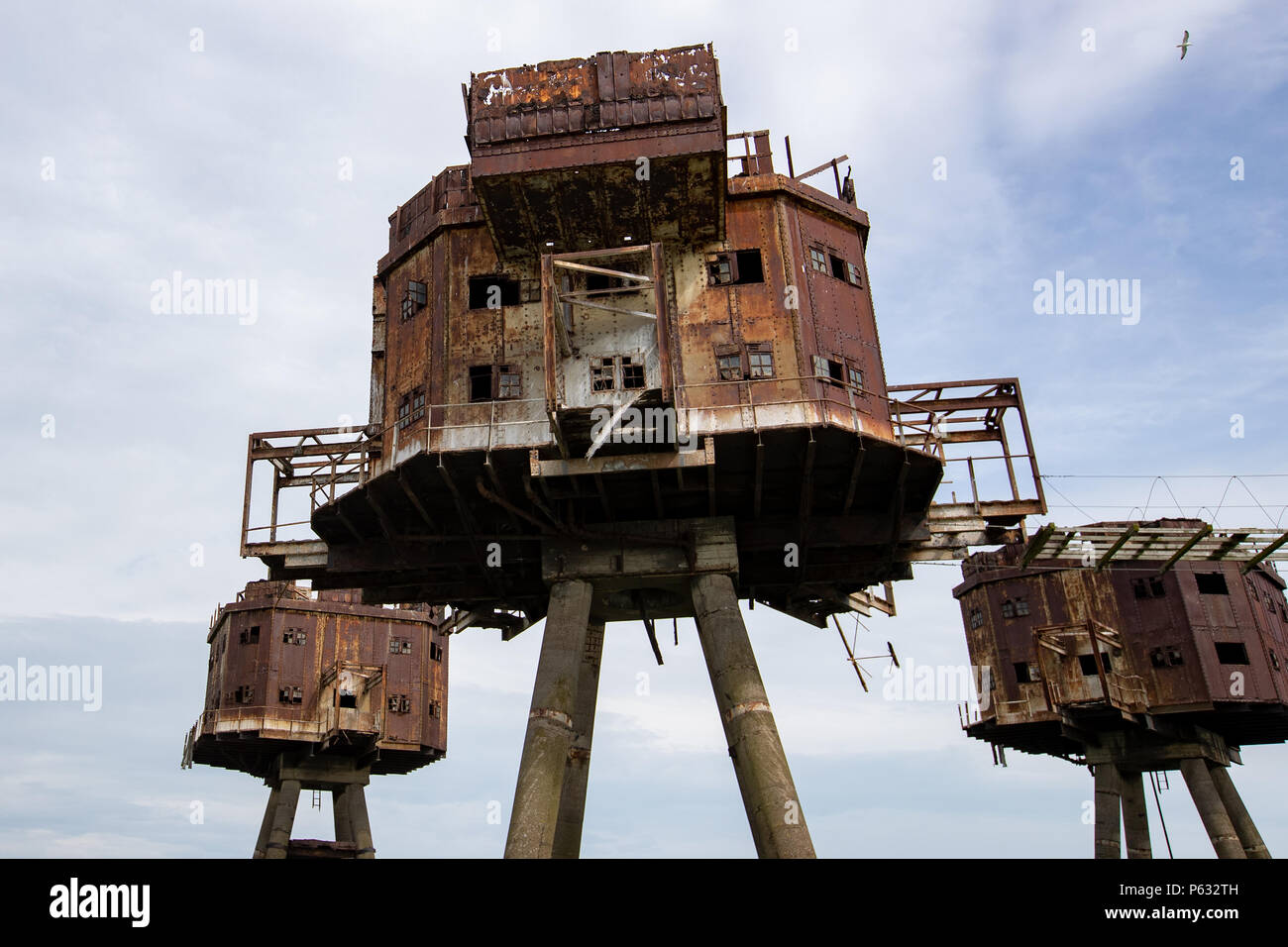 Forts de maunsell forts de mer des sables rouges Banque de ...