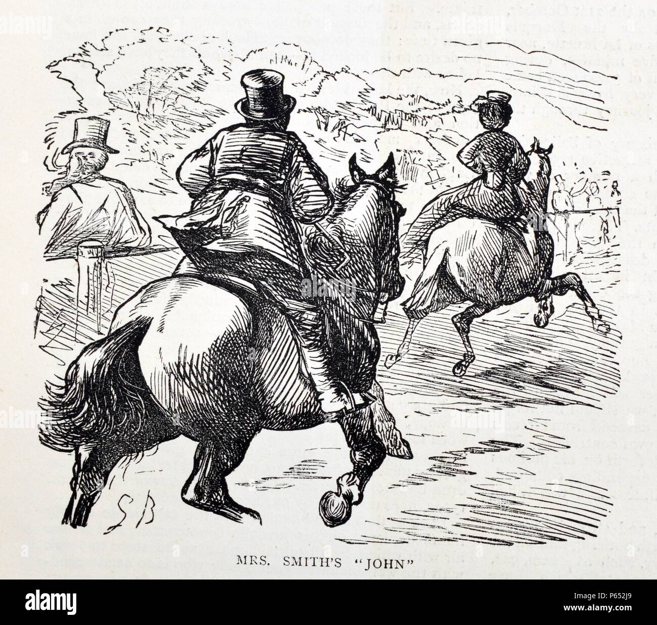 La gravure représente une femme habillée de façon formelle un cheval ... La gravure représente une femme habillée de façon formelle un cheval ...