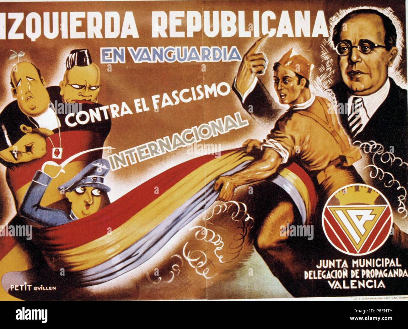Guerra Civil EspaÑola 1936 1939 Cartel De Izquierda Republicana