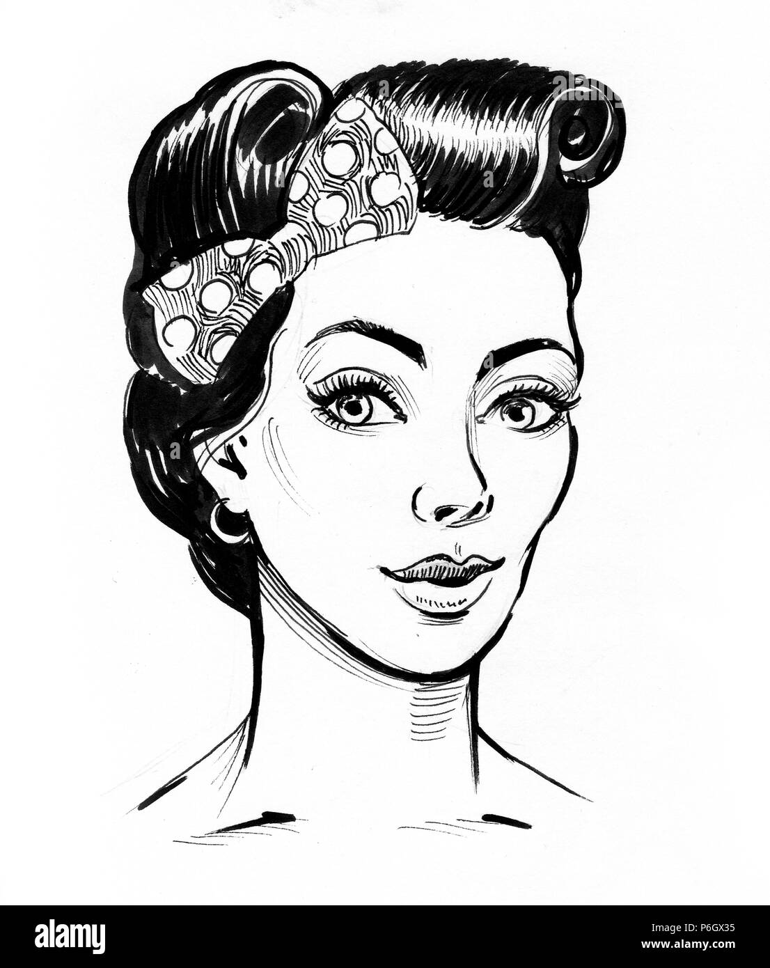 Pin up dessin noir et blanc Banque de photographies et d’images à haute résolution - Alamy