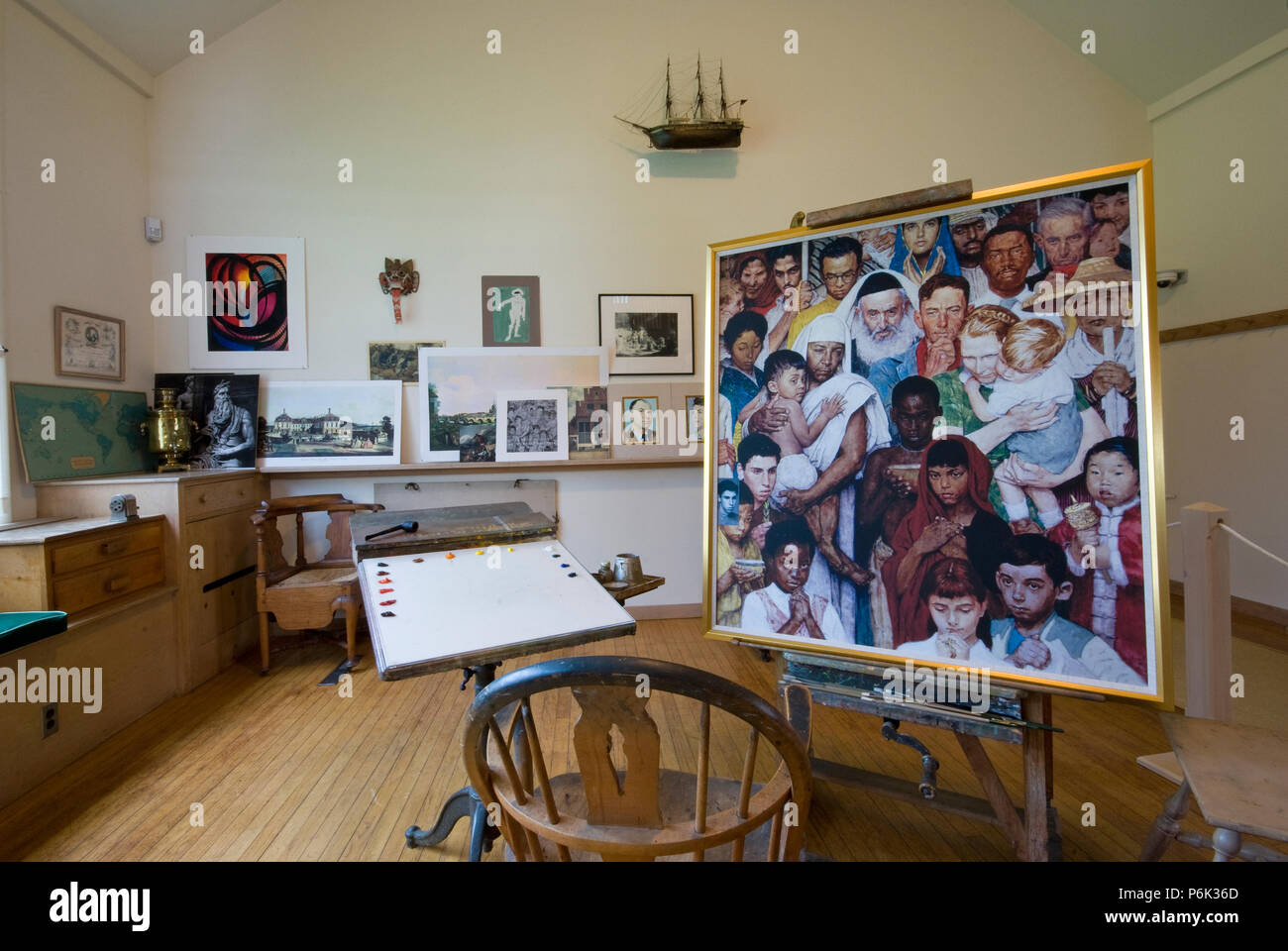 Norman Rockwell's studio à Norman Rockwell Museum, Stockbridge, comté ...