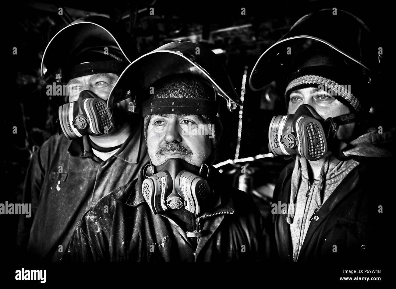 Ouvriers de marine Banque d'images noir et blanc - Alamy