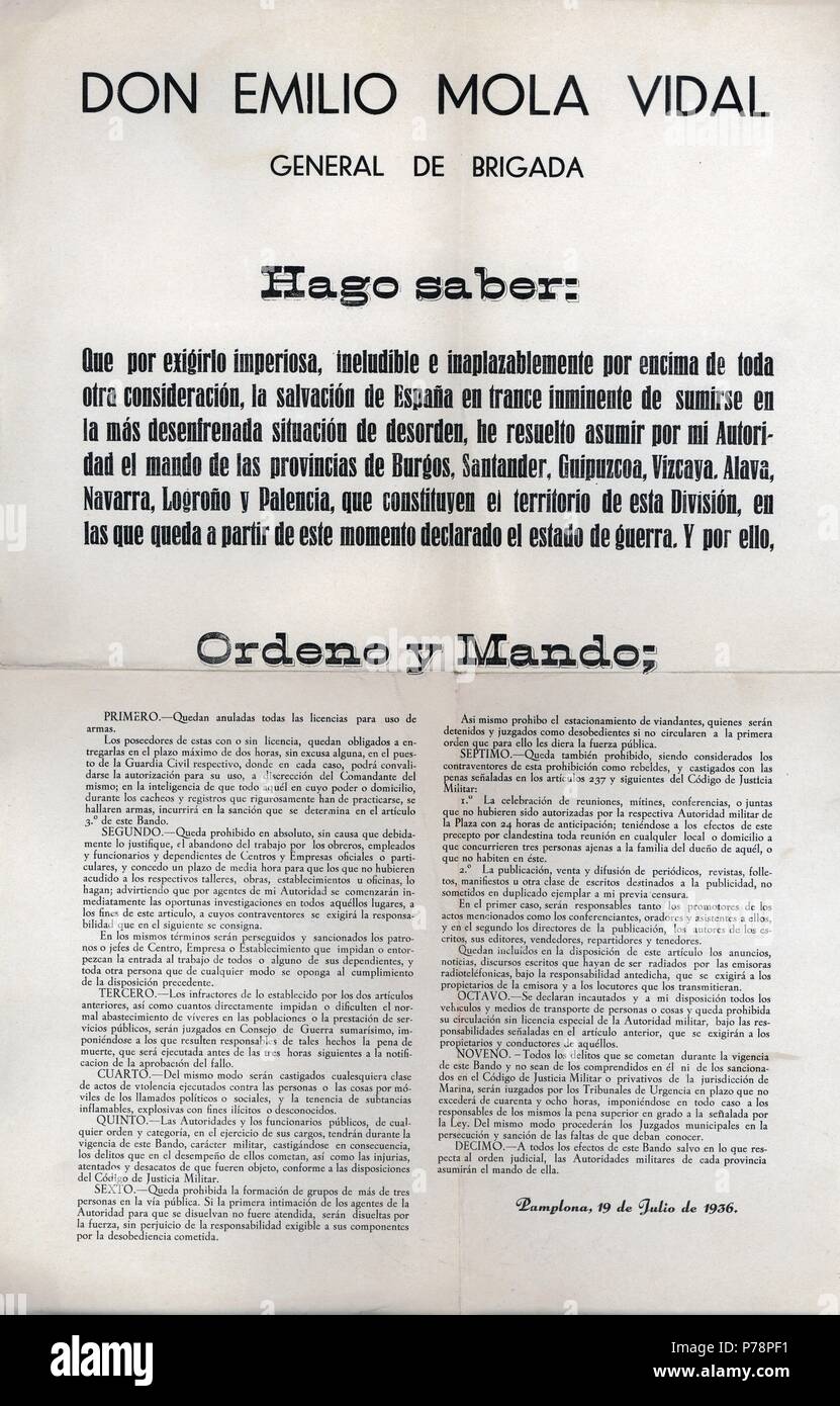 Emilio mola Banque de photographies et d’images à haute résolution - Alamy