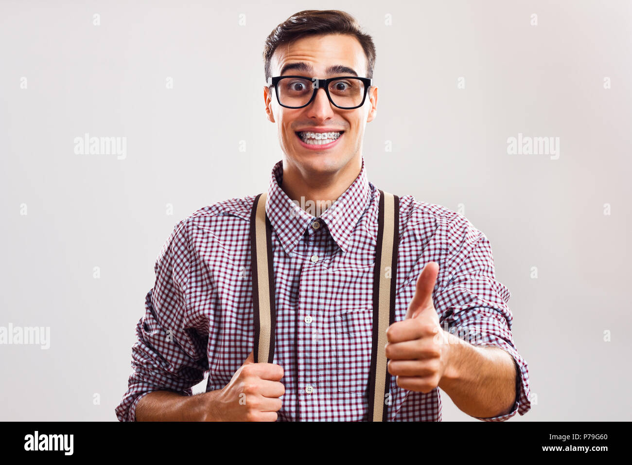 Nerd thumbs up Banque de photographies et d’images à haute résolution ...